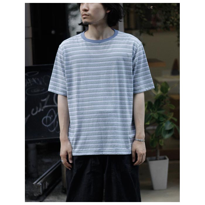 バトナー BATONER ハンドドローイング ボーダー Tシャツ HAND DRAWING BORDER T-SHIRT (BN-25SM-052)｜アンドフェブ公式通販
