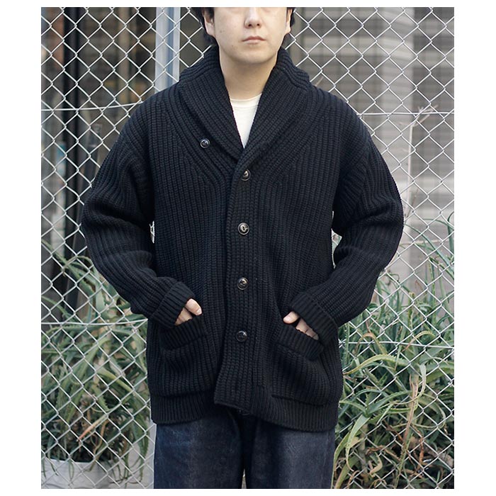 インテリム INTERIM ハイパービッグ 30s 3ゲージ ヘビーショールカラー カーディガン HYPER BIG 30s 3GG ...