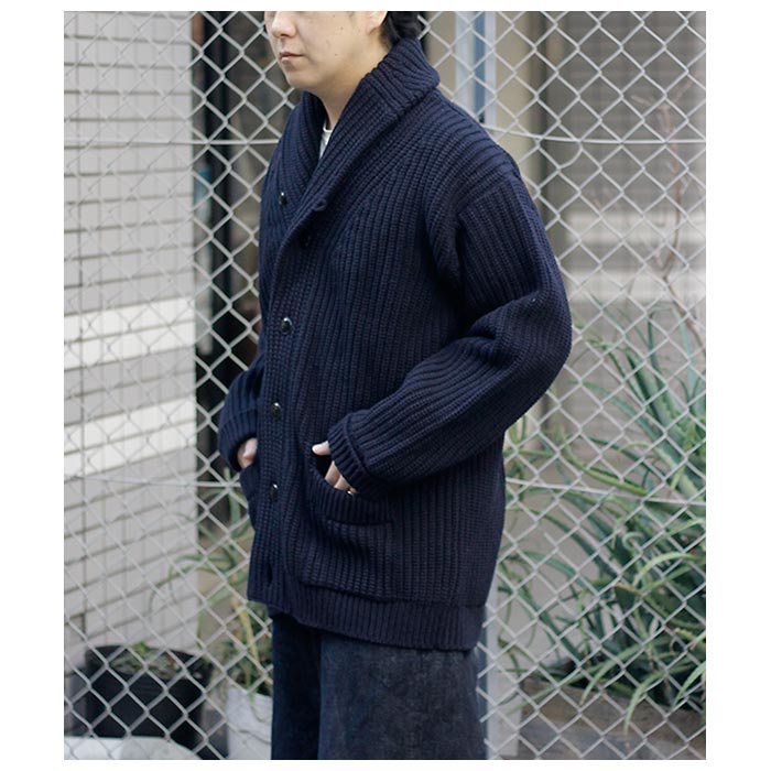 インテリム INTERIM ハイパービッグ 30s 3ゲージ ヘビーショールカラー カーディガン HYPER BIG 30s 3GG ...