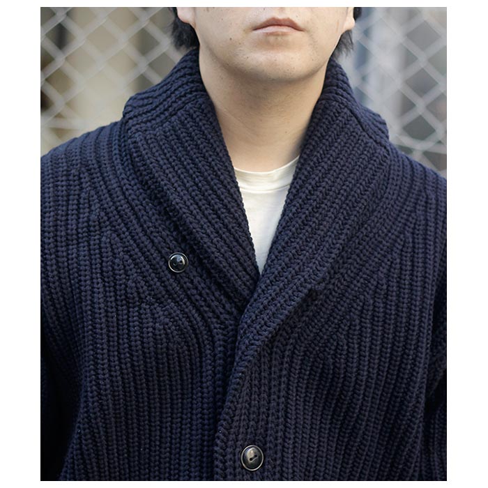 インテリム INTERIM ハイパービッグ 30s 3ゲージ ヘビーショールカラー カーディガン HYPER BIG 30s 3GG ...