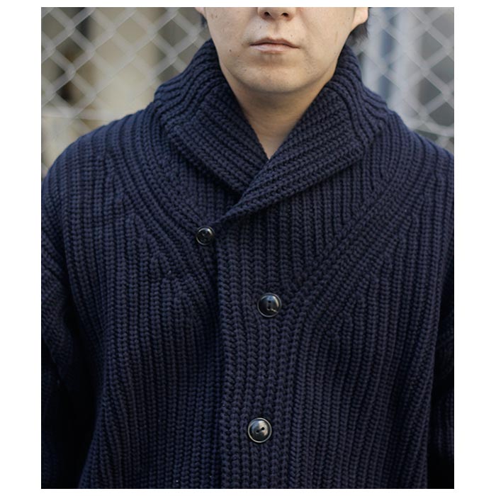 インテリム INTERIM ハイパービッグ 30s 3ゲージ ヘビーショールカラー カーディガン HYPER BIG 30s 3GG ...